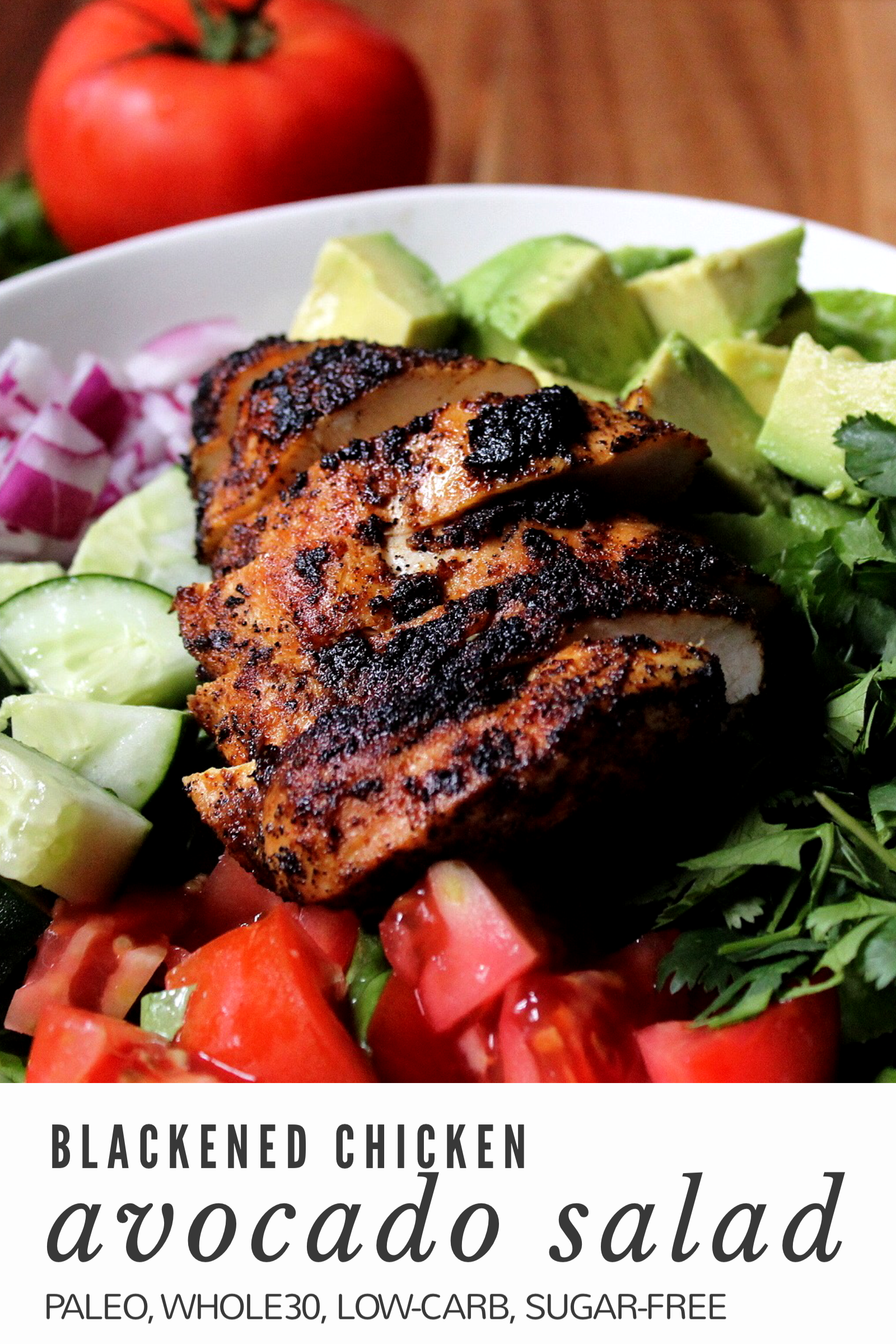 Blackened Chicken, Cucumber and Avocado Chopped Salad - Whole Kitchen Sink Blackened Chicken, Cucumber and Avocado Chopped Salad - Whole Kitchen Sink