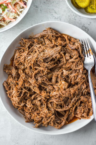 Slow Cooker BBQ Pulled Pork (Homemade BBQ Sauce) - Whole Kitchen Sink